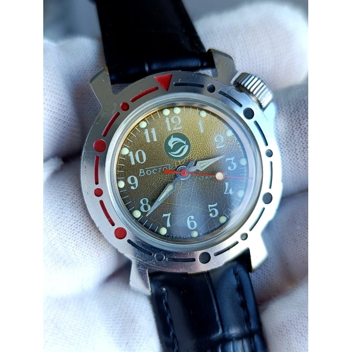 Vintage Vostok Kadet Amphibia 1980s Soviet Watch Dolphin Dial 2409A ...